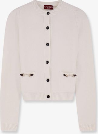 Gucci Wool and cashmere cardigan with metal Horsebit - GUCCI - gender_Woman