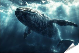 Islandburner Prime Bild Poster EIN majestätischer Wal schwimmt im tiefblauen Ozean Premium Bilder Fotodruck