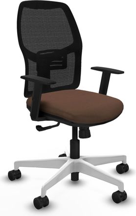 Piqueras y Crespo Alfera Stuhl aus blauem Netzstoff mit 1D-Armen, h&ouml;henverstellbare Lendenwirbelst&uuml;tze. Ausgestattet mit 4 Positionen und Schneideschaum. Mit Rollen von