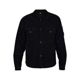 C.P. Company C.p. Company, Homme, Chemises, Noir, Taille: L Chemise-veste utilitaire boutonn&eacute;e en velours c&ocirc;tel&eacute;