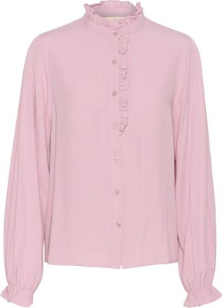 Cream Dawn Pink Puff&auml;rmel Bluse - - Blouses & Shirts - Damen - Rosa - M