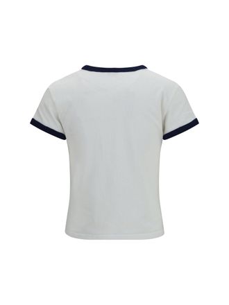 Kenzo Womens Paris Emblem Cotton T-Shirt Off White T-Shirts And Polos