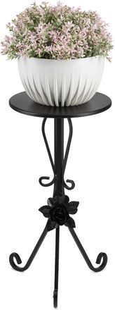 HowHomely Rund Pflanzenst&auml;nder Metall 55 cm Hoch | Handgefertigter Blumenhocker Metall mit Dekorativen Elementen | Blumenst&auml;nder f&uuml;r den Wohnzimmer und Schlafzi