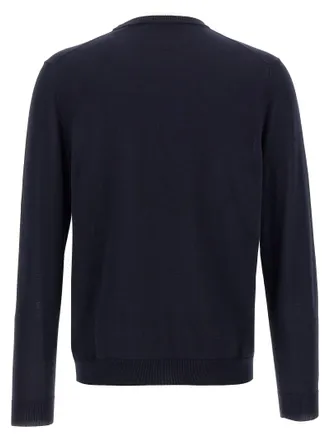 Zanone Crew Neck Cotton Sweater - Navy