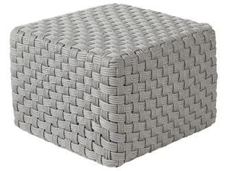 Beliani Outdoor Pouf Kunststoff grau 50 x 50 cm quadratisch handgewebt f&uuml;r Garten Nalli