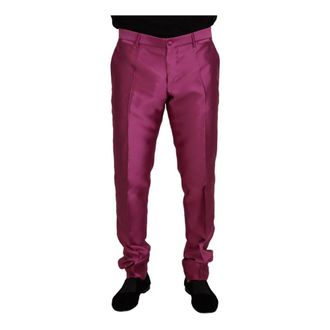 Dolce & Gabbana Slim Fit Rosa Formelle Anzughose - - Trousers - Herren - Rosa - M