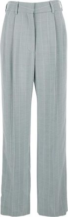 Blaz&eacute; Milano Femme, Pantalons, Bleu, Taille: 42 FR pantalon bleu &agrave; motif ray&eacute; en viscose femme
