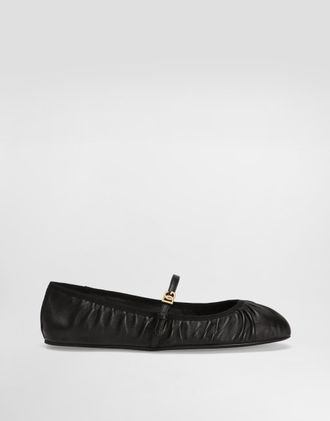 Dolce & Gabbana Ballerina Aus Nappaleder - Frau Flat Schwarz 41.5