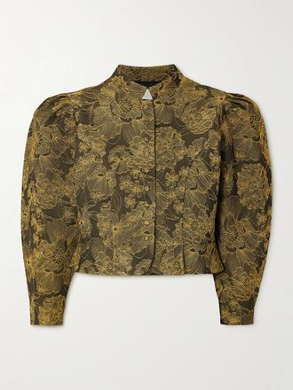 D'Estr&euml;e Paris Veste En Serge &Agrave; Broderies Amoako Peonia - Vert