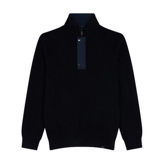Paul & Shark Mondabzeichen Rei&szlig;verschluss Pullover Marine - - Knitwear - Herren - Blau - XL
