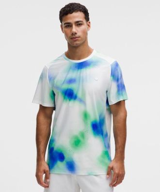 lululemon T-Shirt de tennis a&eacute;r&eacute; pour Hommes - Blue/Vert/&Eacute; - Taille 2XL