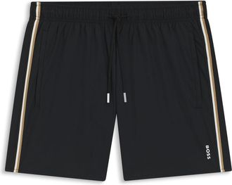 BOSS Herren Iconic Badeshorts mit Signature-Streifen und Logo Schwarz001 XL