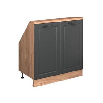 Vicco Meuble de Rangement sous Pente Rion, Anthracite Campagne/Ch&ecirc;ne dor&eacute;, avec 2 Portes