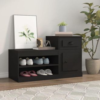 vidaXL Schuhschrank Schwarz 100x42x60 cm Holzwerkstoff Vidaxl
