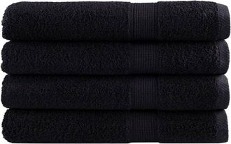 vidaXL Premium-Handtücher solund 4 Stk. Schwarz 100x200 cm 600 g/m² Vidaxl