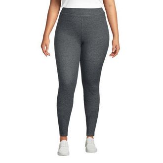 Lands End Leggings mit Plüschfutter und Tasche SERIOUS SWEATS, Damen, Größe:48-50 plus, Grau, Baumwoll-Mischung/Polyester-Mischung, by Lands End