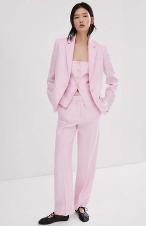 Mango Blazer costume lin rose - Femme - 32 - MANGO