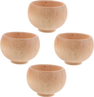 NUOBESTY 4 Stück Teiliges Unbehandelte Holzschalen als Nadelkissenhalter Japanischer Nadelhalter Stabile Holzbasis für Nähen Quilten DIY Handwerksprojekte