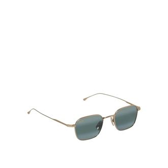 Maui Jim Homme, Accessoires, Jaune, Taille: ONE Size Lunettes de soleil carrées dorées mates