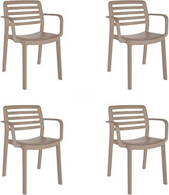 Resol grupo GARBAR Wind Set mit 4 Armlehnen f&uuml;r den Innen- und Au&szlig;enbereich, Garten, Terrasse, Balkon, Wohnzimmer, K&uuml;che, Esszimmer | Design, leicht, stapel