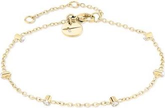 Tamaris Tarmaris Bracelet pour femme en acier inoxydable, bracelet pour femme, taille réglable et imperméable, 21 cm, Acier inoxydable, Verre