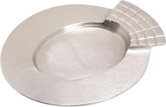 NKlaus Kerzenteller Fisch 7x5cm innen Messing gebürstet & vernickelt Dekoration modern Oberfläche glatt Linienstruktur 10594