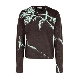Dries Van Noten Brauner Alpaka Pullover mit Besticktem Detail - - Knitwear - Herren - Braun - L