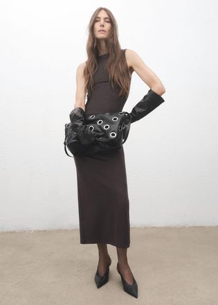 Mango Schultertasche mit Eyelets schwarz - Damen - Einheitsgröße - MANGO