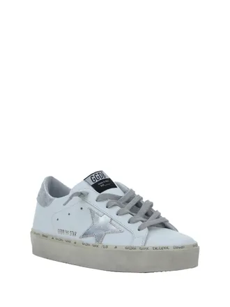 Golden Goose Womens Hi Star Sneakers White-Silver White/silver