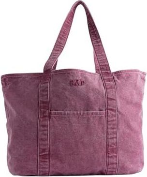 GAP Sac fourre-tout en toile surteint pour femme, Rouge Toscane, Taille unique