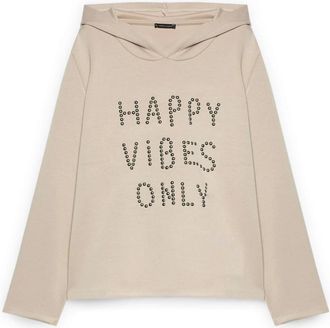 Fiorella Rubino Femme, Sweatshirts et sweats &agrave; capuche, Beige, Taille: 44 FR SweaT-shirt &agrave; Capuche avec Texte