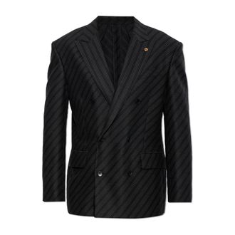 Versace Wollblazer mit Einzelschlitz - - Jackets - Herren - Grau - XL