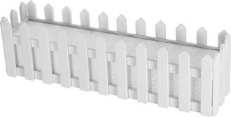 Milisten Blumentopf Mit Holzzaun 40x9x11cm Kunstpflanzen Dekoration Gartentopf Pflanzk&uuml;bel Au&szlig;en Tischdeko Wohnraum