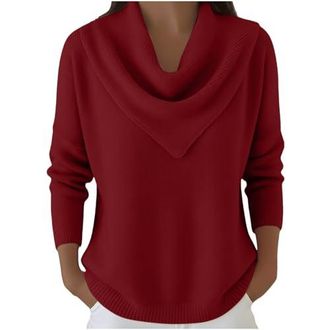 Generic Pull Cachemire Femme Chic et Elegant Laine Ample Pulls Fin Femmes Grande Taille Manche Longue Tops Couleur Unie Hauts Pull en Tricot Femme Hiver Col V