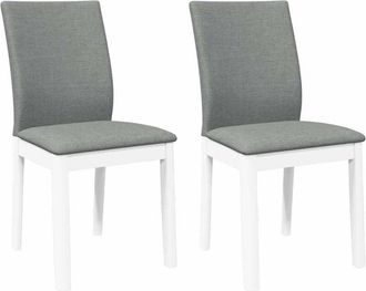 vidaXL Vidaxl - Esszimmerstühle mit Kissen 2 Stk. Weiß Massivholz Gummibaum