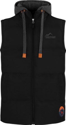 Normani Herren Winterweste Steppweste winddichte Outdoor Weste mit Swaet Kapuze und Stehkragen Gefütterte Freizeitweste - Ärmellos Farbe Schwarz Größe M