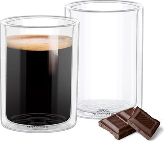 Wilmax England Wilmax | Thermogl&auml;ser | 400 ml | 2er-Set | Doppelwandige Gl&auml;ser f&uuml;r Wasser, Tee, Kaffee, Cocktails | Teegl&auml;ser & Kaffeegl&auml;ser | Gl&auml;ser f&uuml;r Hei&szlig;- und K