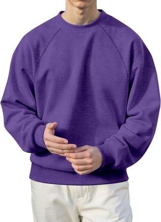 Generic Pull Col Rond Homme Chandails Manches Longues Survetement Loisirs Grande Taille Pulls Mode D&eacute;contract&eacute; Tissu ponge French Terry Pullover Thermique Hiv