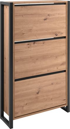 Livetastic Schuhkipper, Anthrazit, Eiche Artisan, Holzwerkstoff, 70x125x25 cm, Garderobe, Schuhaufbewahrung, Schuhkipper