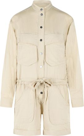 Isabel Marant Combinaison Une Pi&egrave;ce Betyna En Coton M&eacute;lang&eacute; Beige