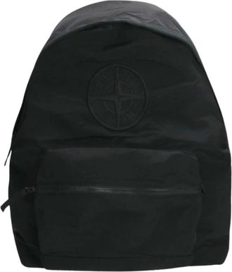 Stone Island Homme, Sacs, Noir, Taille: ONE Size Sac &agrave; dos en nylon avec logo brod&eacute;