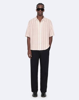 AllSaints Quasar chemise &agrave; manches courtes ivoire/rouge-Multi
