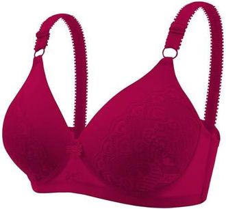 Generic Mon panier annonce pour femmes, bretelles r&eacute;glables, couverture compl&egrave;te, soutien-gorge confortable sans armature, soutien-gorge sans armatures, rouge