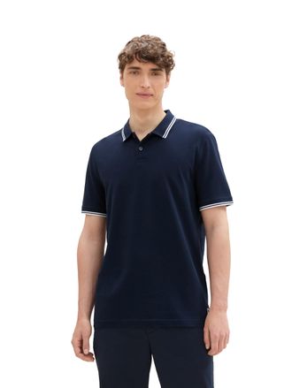 Tom Tailor Herren Basic Poloshirt aus Baumwolle, 10668 - Sky Captain Blue, M