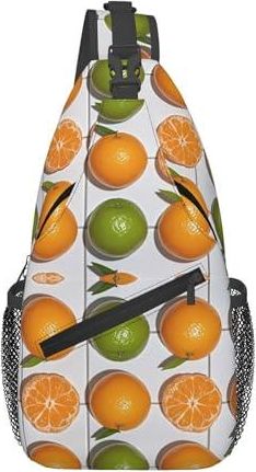 Generic Antivol Sacoche Tactique Art des fruits orange Sacs &agrave; Bandouli&egrave;re R&eacute;glable Crossbody Bag pour Femme Camping Randonn&eacute;e