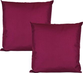 JACK 2er Set Outdoor Kissenhülle Kissenbezug 50x50cm Wasserfest Sitzkissen Lounge Kissen Garten Stuhl Lotus Effekt, Farbe:Bordeaux