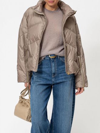 Twinset Doudoune courte en nylon matelass&eacute; avec col montant et fermeture zipp&eacute;e
