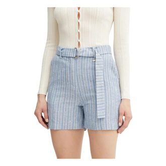 Fracomina Gestreifte Shorts mit G&uuml;rtel - - Shorts - Damen - Blau - XS