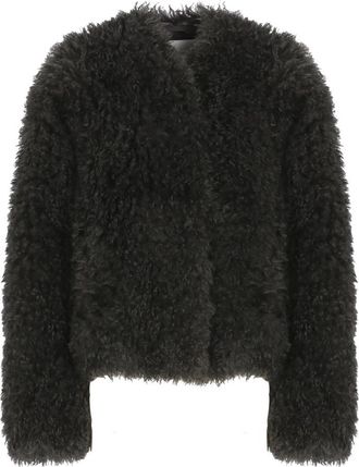Stand Studio Stand Studio, Femme, Vestes, Gris, Taille: 38 FR Camille Cocoon Midi Faux Fur Coat