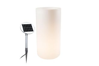 8 Seasons Design Shining Elegant Pot XL, Solar LED Pflanzk&uuml;bel 39 x 78 cm (wei&szlig;), inkl. Solarmodul und LED-Leuchtmittel in warmwei&szlig;, gro&szlig;er beleuchteter Pflanzk